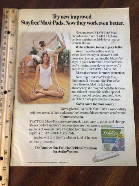 STAYFREE MAXI PADS Ad Clipping Original Vintage Magazine Print #4d $6. ...