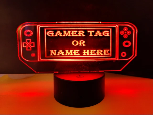 LIGHT UP LED neon Gamer Tag - TikTok - Insta - Streamer - Xbox - PS5 £ ...