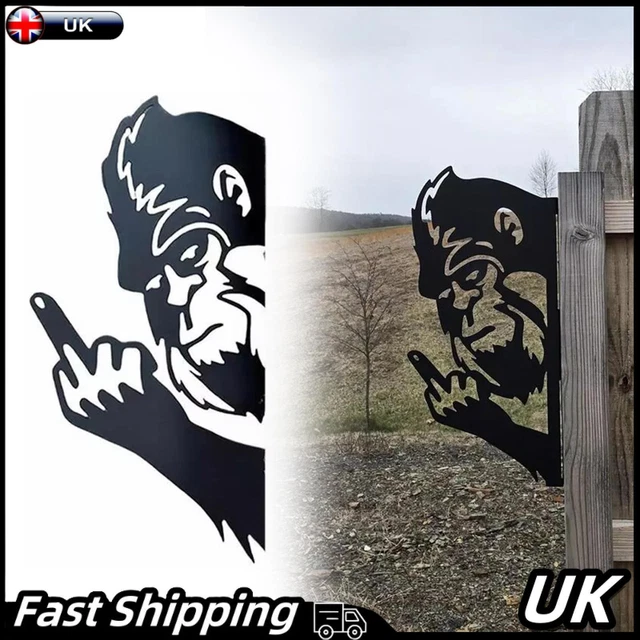 2025 PEAKING A Boo Flipping Off Bigfoot Animal Metal Sign Art Garden ...