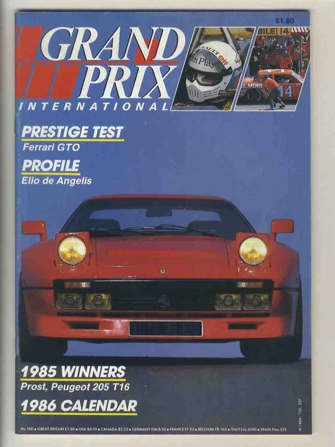FERRARI GTO ALAIN Prost Race History 86.2 GRAND PRIX INTERNATIONAL E £ ...
