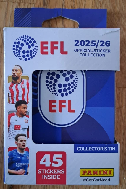PANINI EFL STICKER Collection Tin 2025/2026 BRAND NEW, IN HAND ...