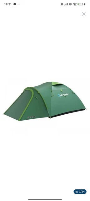 HUSKY ® TENTE camping Bizon 3 plus Tent - 3 personnes Vert / NEUVE EUR ...