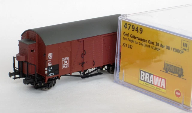 BRAWA 47949 GEDECKTER Güterwagen Gms30 der DB/EUROP - Ep. III - H0 GS - OVP EUR 21,80 - PicClick DE