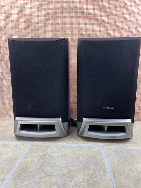 X2 AIWA HIFI Stereo Speakers Separate 6 Ohms Silver Vintage Bookshelf £ ...