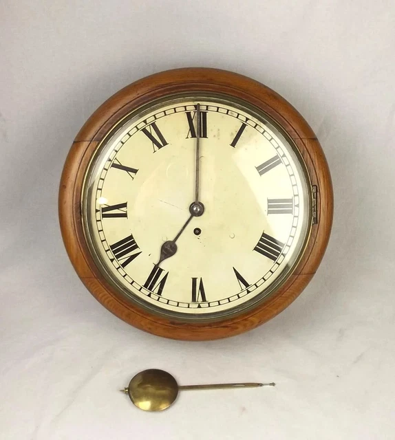 12 INCH RARE English Victorian Oak Cased Dial Wall Clock 8-Day c1860 £ ...