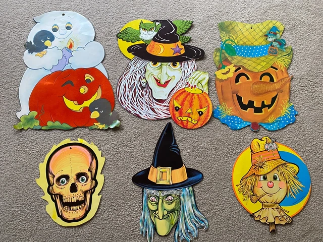 LOT 6 VINTAGE Halloween Die Cut Paper Decorations - Some Beistle $27.87 ...