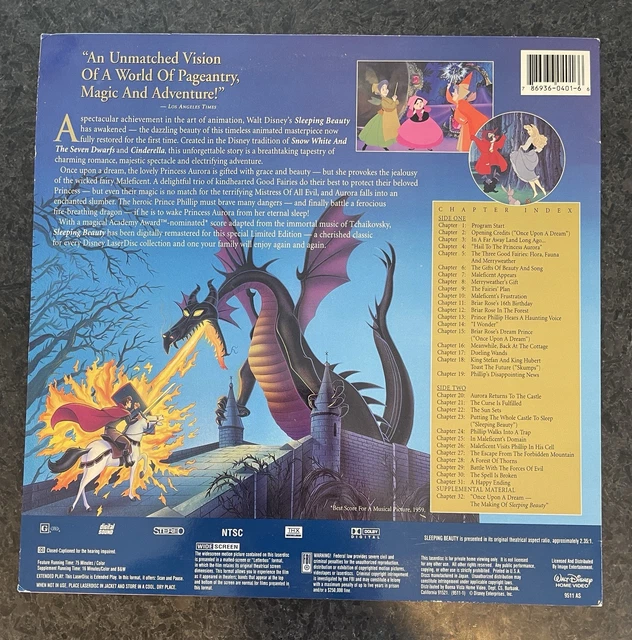 WIDESCREEN LASERDISC OF the Walt Disney's Masterpiece, Sleeping Beauty ...