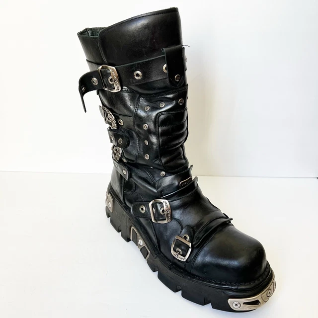 NEW ROCK REACTOR Boots Unisex Black Platform Boots EU44 US11 Goth Punk ...