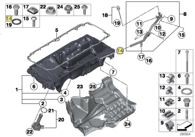 BMW HUILE MOTEUR Jauge Guide Tube Joint Torique Joint 11437794698 Neuf ...