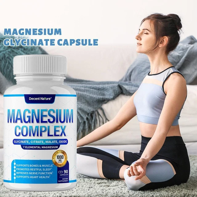 MAGNESIUM GLYCINATE 4-IN-1 Complex 1000mg - High Strength Magnesium ...