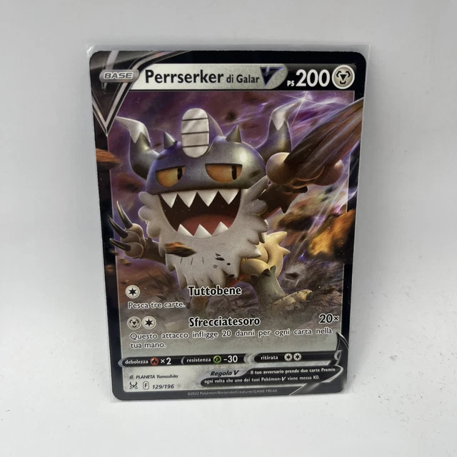 PAPIER POKEMON PERRSERKER De Galar V (It) 129-196 Origine Lost EUR 2,74 ...