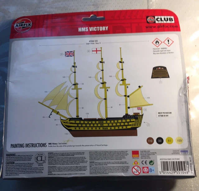 AIRFIX® HMS VICTORY Starter Set Model Ship Kit Royal Navy Warship ...