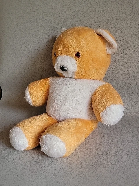 VINTAGE MOTHERCARE TEDDY Bear 1970's Large 20" Soft Toy Orange & White ...