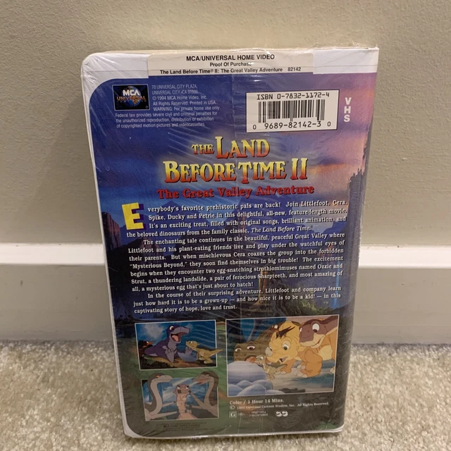 LAND BEFORE TIME II The Great Valley Adventure VHS Cassette Tape ...