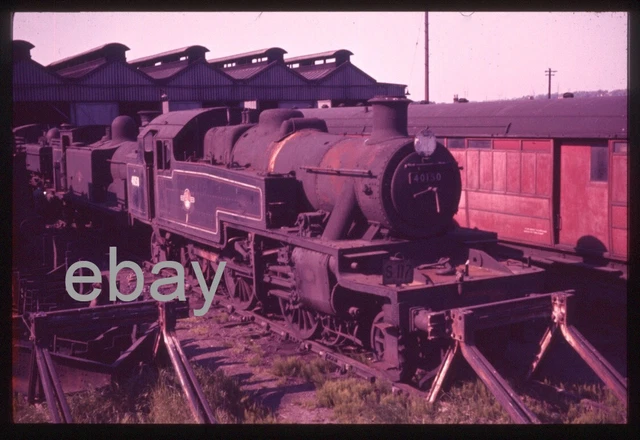 ORIGINAL 35MM SLIDE - ex LMS tank 40150 w/d at Perth shed, Scotland 1.6 ...