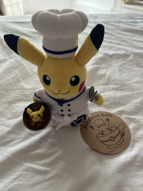 PIKACHU WHITE CHEF Hat Plush - Pokemon Center Cafe Japanese Exclusive ...