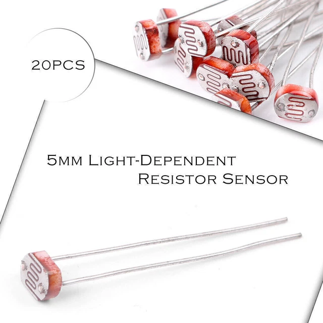 PHOTORESISTOR LDR CDS 5mm Light-Dependent Resistor Sensor GL5516 20PCS ...