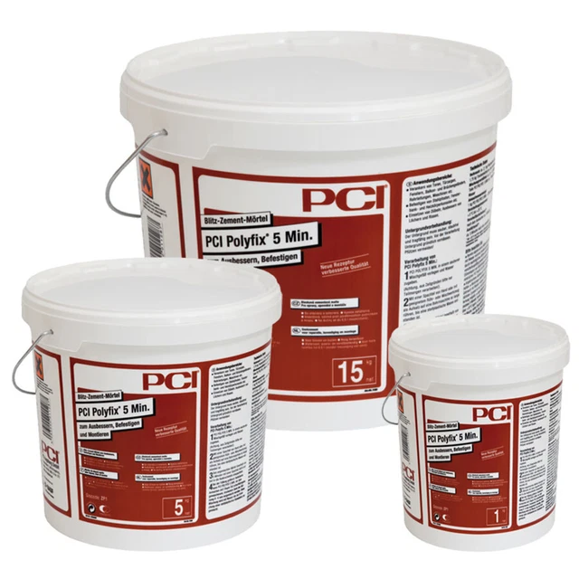 PCI POLYFIX 5 min mortier flash-ciment 1 kg 5 kg 15 kg réparation ...