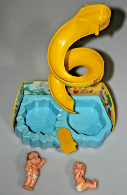 VINTAGE GALOOB BABY Face Doll Magic Diaper Babies WATERSLIDE SET Water ...