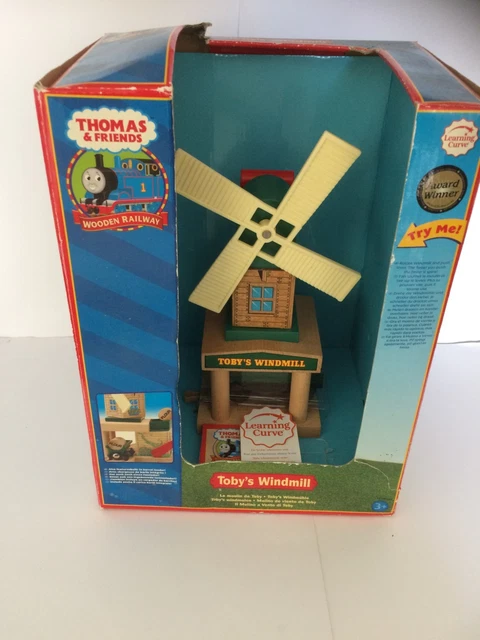 THOMAS AND FRIENDS wooden railway Toby`s Windmill, barrel car + 2 ...