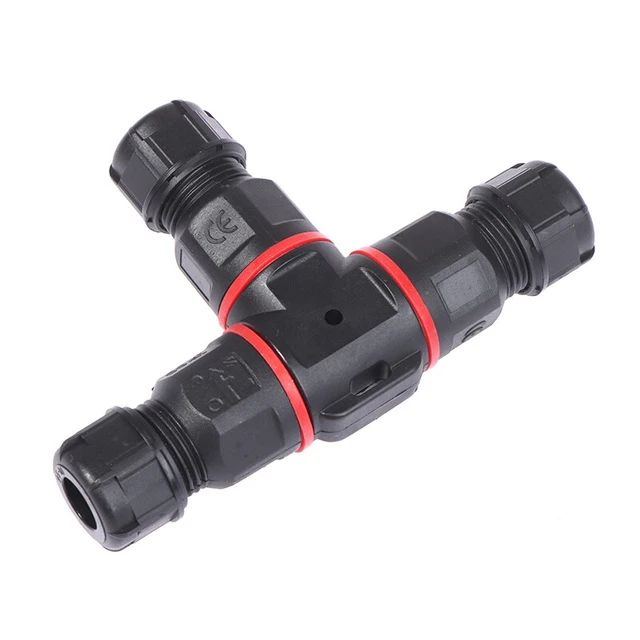 IP68 WATERPROOF CONNECTOR T Shape 3 Pin 250V 24A Cable Wire Gland ...