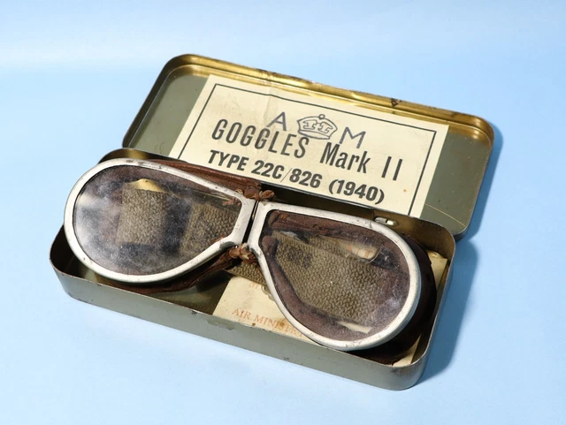 WWII 1940 RAF Air Ministry Military Goggles Mark II Type 22C/826 in ...