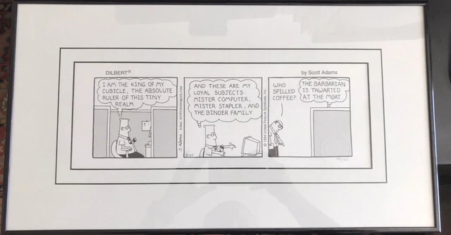 VINTAGE DILBERT COMIC Strip Scott Adams Cubicle Computer Programmer Art ...