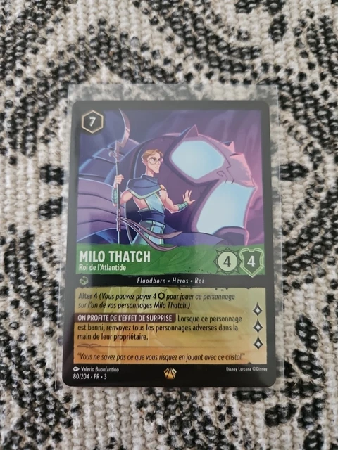 CARTE LORCANA- CHAPITRE 3- Milo Thatch- 80/204- Légendaire - Non Foil ...