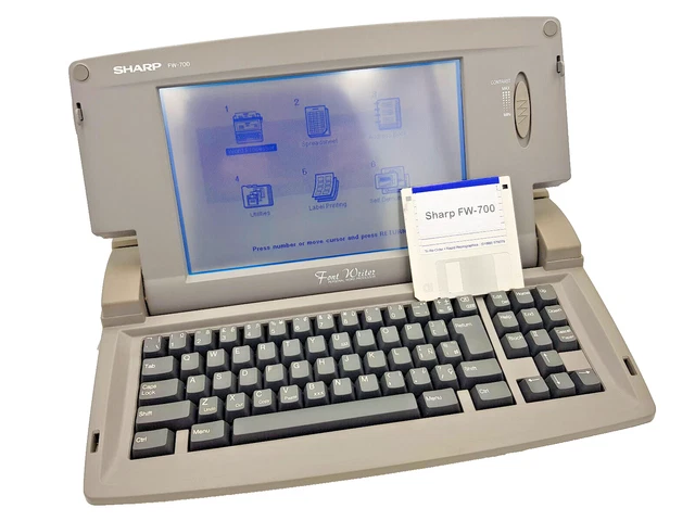 SHARP FONT WRITER FW-700 Word Processor Electronic Typewriter Floppy ...