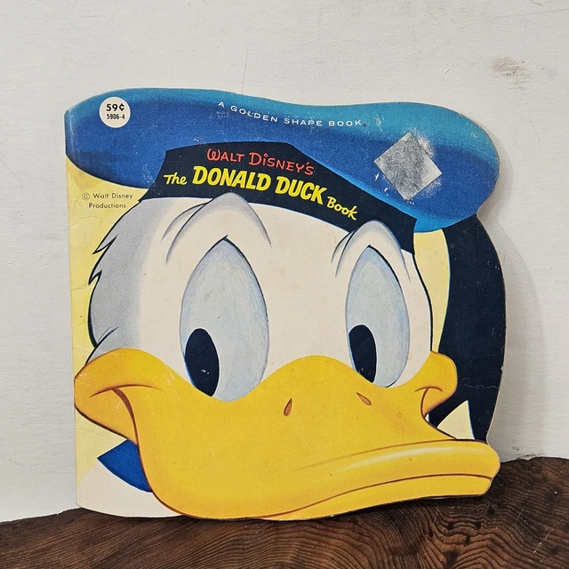 1964 WALT DISNEY'S The Donald Duck Book Golden Shape Book Huey Dewey ...