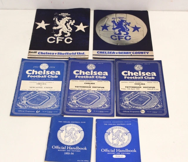CHELSEA VINTAGE FOOTBALL Programmes And Handbooks 1950's/60's/70's ...