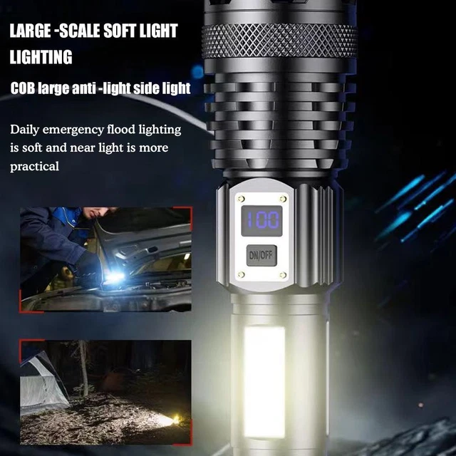 P50+COB LED TORCIA Tattica Torcia Torcia Lampada Da Lavoro Luce Ricaricabile USB X8I5 EUR 9,38 ...