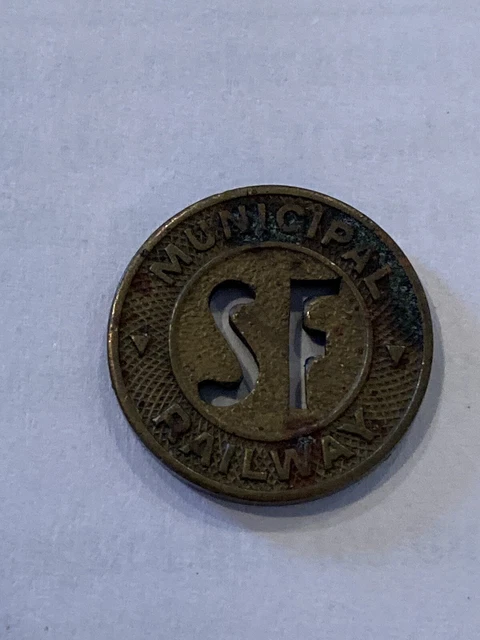 VINTAGE SAN FRANCISCO Ca Municipal Railway Token One Fare $13.56 ...