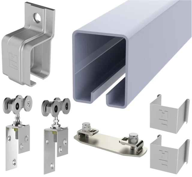 SLIDING GARAGE BARN Industrial Door Gear Track System Heavy Duty ...