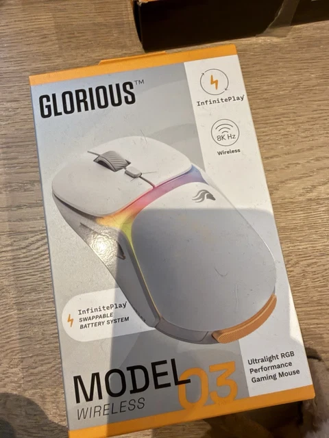 GLORIOUS MODEL O3 RGB Wireless Optical Gaming Mouse - White £120.30 ...