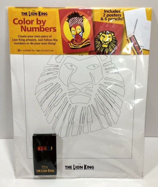 DISNEY THE LION KING ON BROADWAY Color By Numbers Art Set POSTERS ...