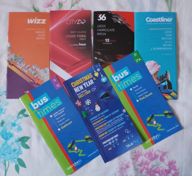 BUS TIMETABLES LEEDS /Coastliner Book /Swindon Buses/Blue Star Xmas ...