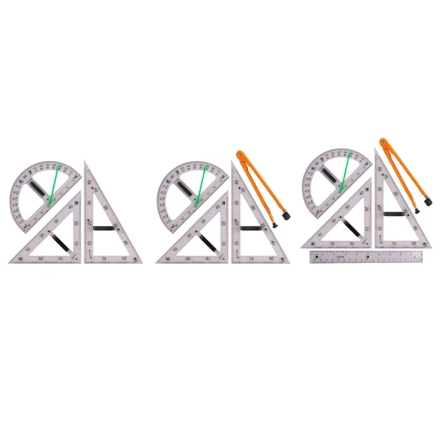 LARGE GEOMETRY MATH Ruler Set Set Drawing for Teachers Classroom ...