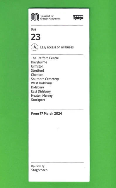TFGM BUS TIMETABLE - 23: Trafford Centre & Stockport - Stagecoach ...