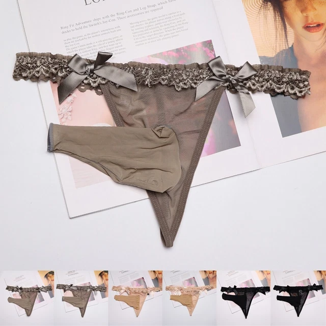 SLIPS EN DENTELLE s duisants pour hommes sous-v tements Sissy culotte ...