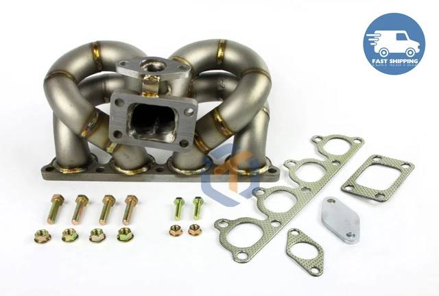 RAM HORN TURBO Manifold for Honda Civic CRX Del Sol T3 38mm WG D15 D16 ...