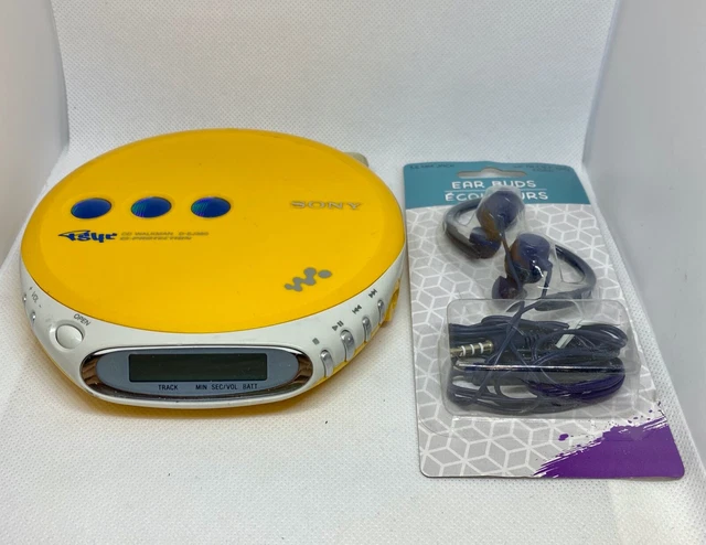 SONY D-EJ360 Portable CD Walkman Compact Disc Player Yellow Tested ...
