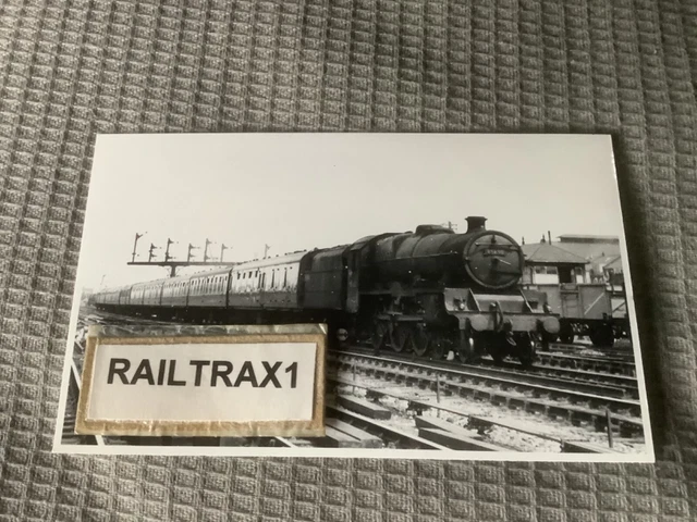RAILWAY STEAM PHOTOGRAPH - 45690 (NAMED) Nr BURTON-ON-TRENT SIGNAL BOX ...