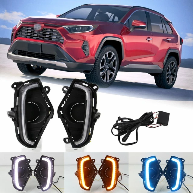 3 COULEUR LED DRL Lumière pour Toyota RAV4 2019-2023 Diurne Feux Jour Clignotant EUR 94,79 ...