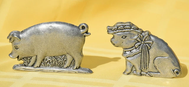 VINTAGE PEWTER PIG Taper Candlestick Holders from Carson Pewter $4.95 ...