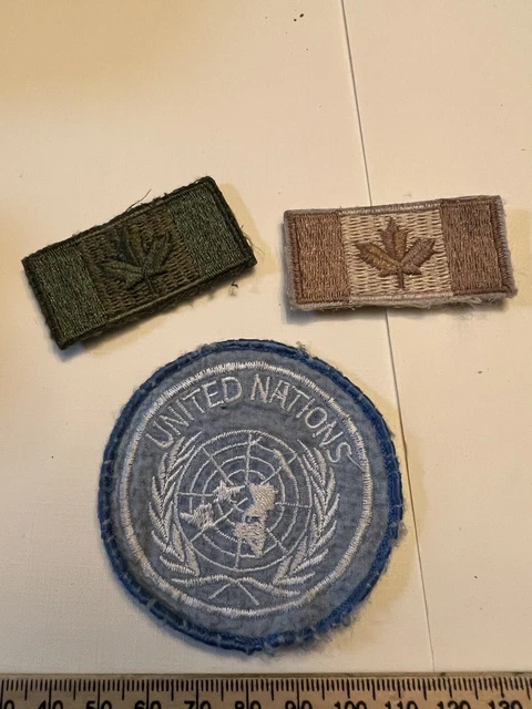 LOT UNITED NATIONS Mission Sew On Uniform Patch 2 Canadian Nationality ...