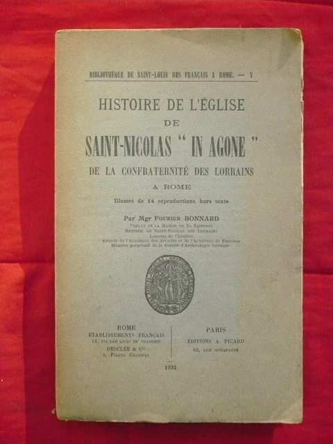 MGR FOURIER BONNARD, Histoire de l'église Saint-Nicolas in "Agone" EUR 40,00 - PicClick FR