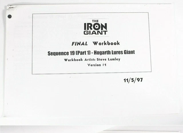 THE IRON GIANT (1999) - WARNER BROS - ORIGINAL STORYBOARDS / WORKBOOK ...