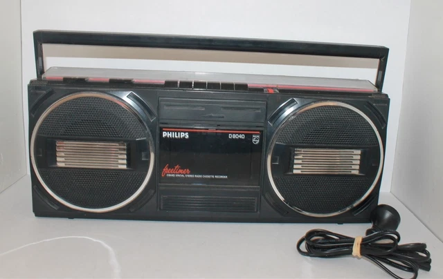 PHILIPS STEREO RADIO Cassette Recorder Boombox Portable Player Model ...