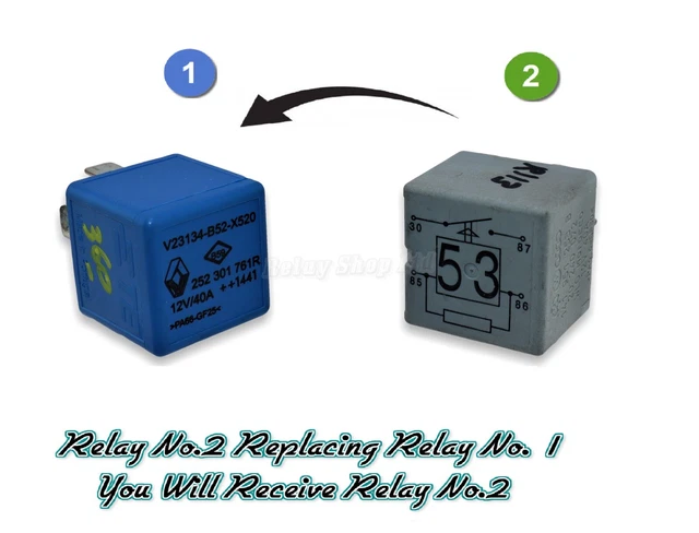 RENAULT TRAFIC VIVARO 4-Pin (Replacement) Relay 40A 12V 252301761R ...